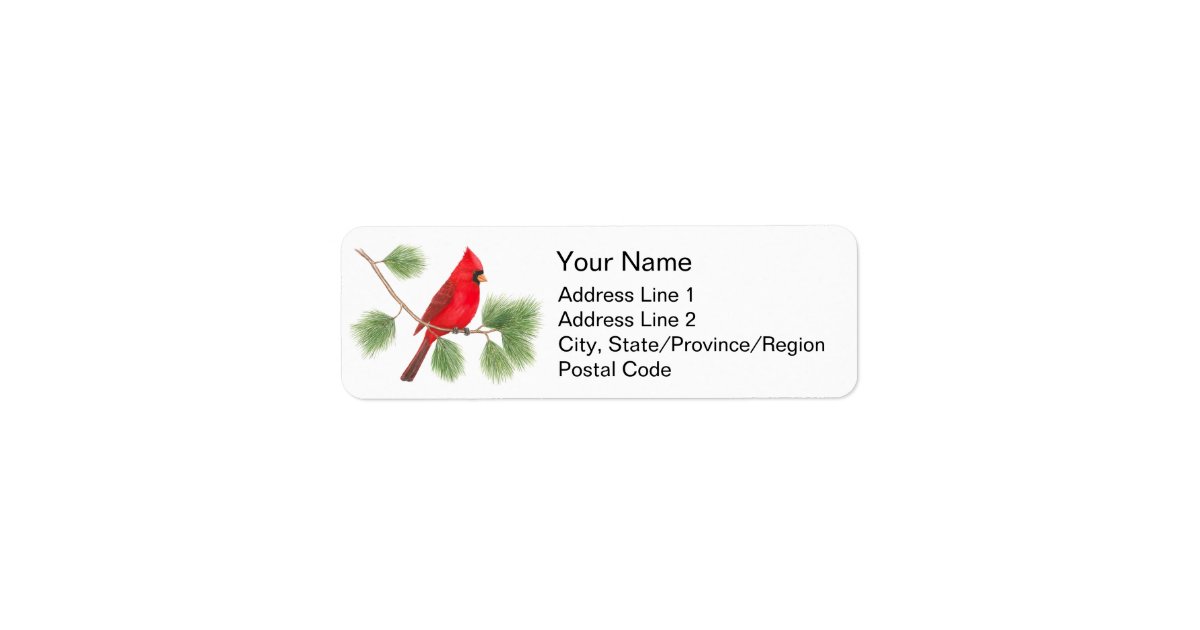 Northern Cardinal Address Labels | Zazzle