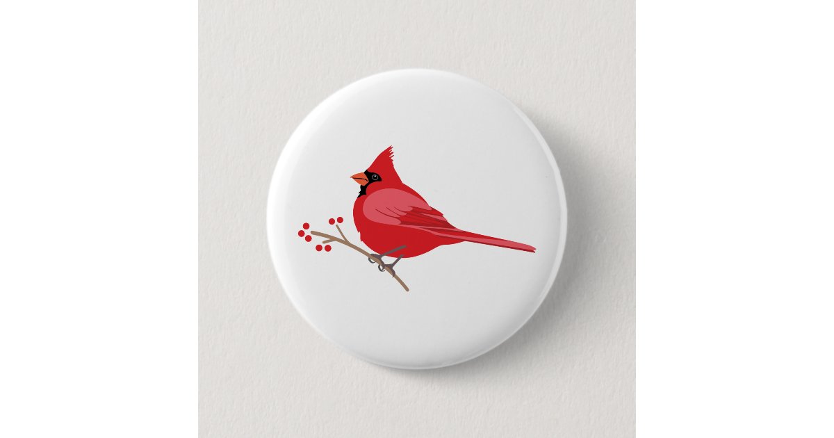 Northern Cardinal Button | Zazzle