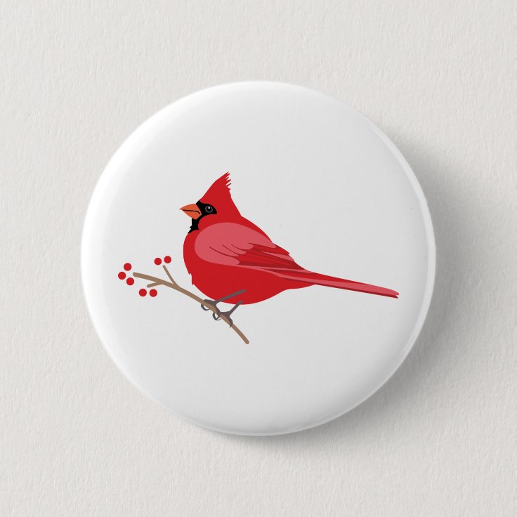 Northern Cardinal Button | Zazzle