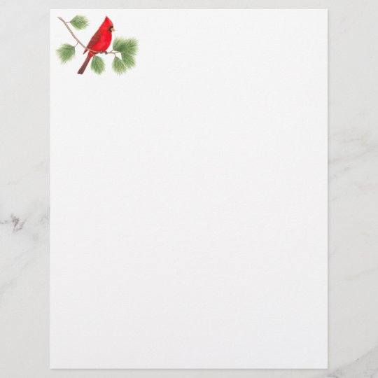 Northern Cardinal Letterhead Paper | Zazzle.com