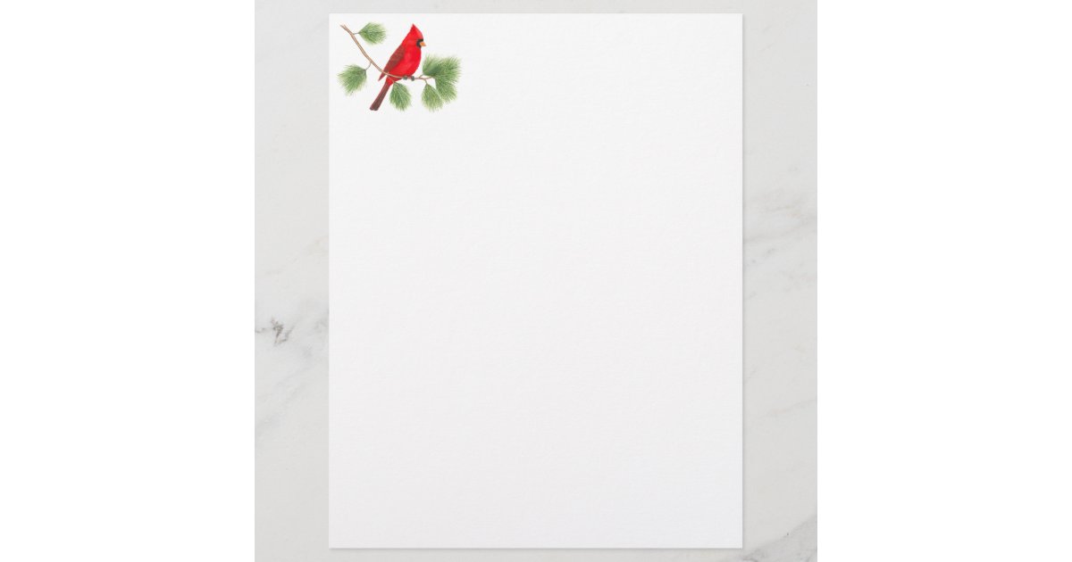 Northern Cardinal Letterhead Paper | Zazzle.com
