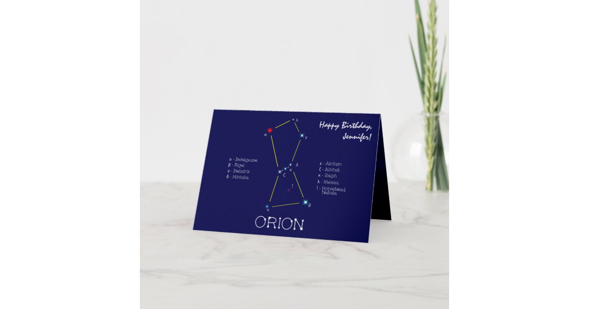 Northern Hemisphere Constellation Orion Card | Zazzle