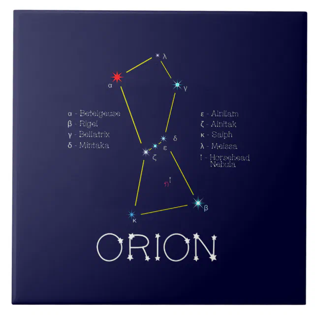 Northern Hemisphere Constellation Orion Ceramic Tile | Zazzle