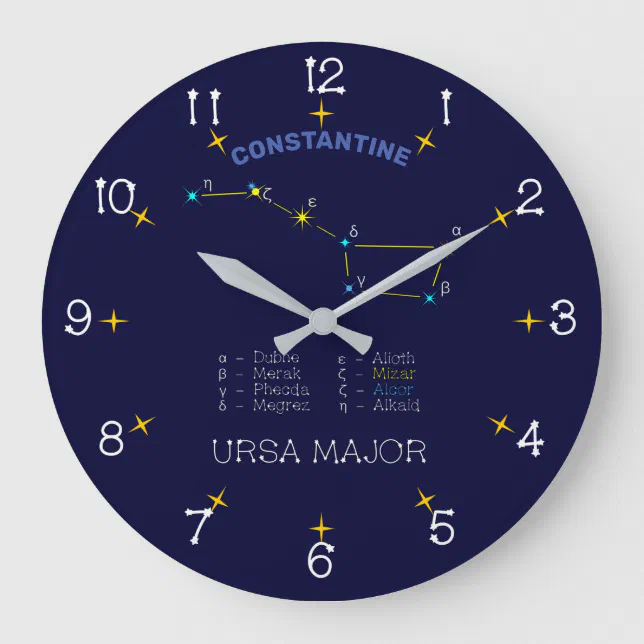 Northern Hemisphere Constellation Ursa Major Large Clock | Zazzle