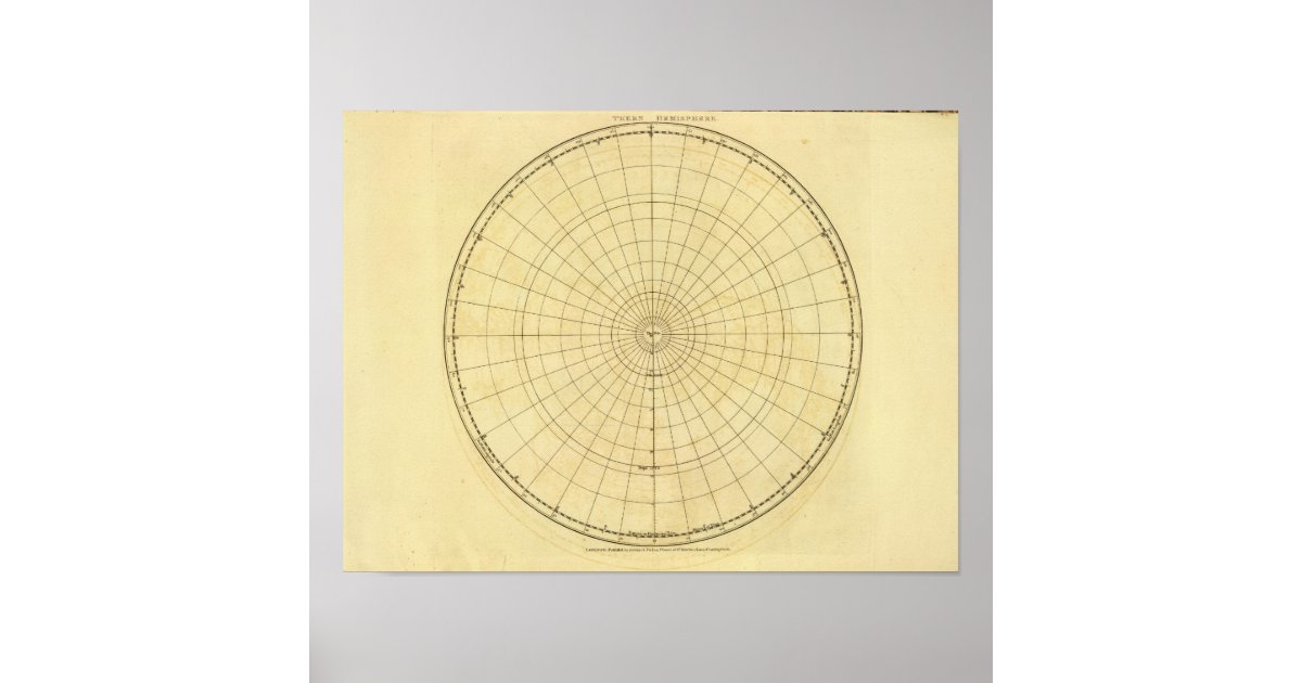 Northern Hemisphere Outline Poster | Zazzle