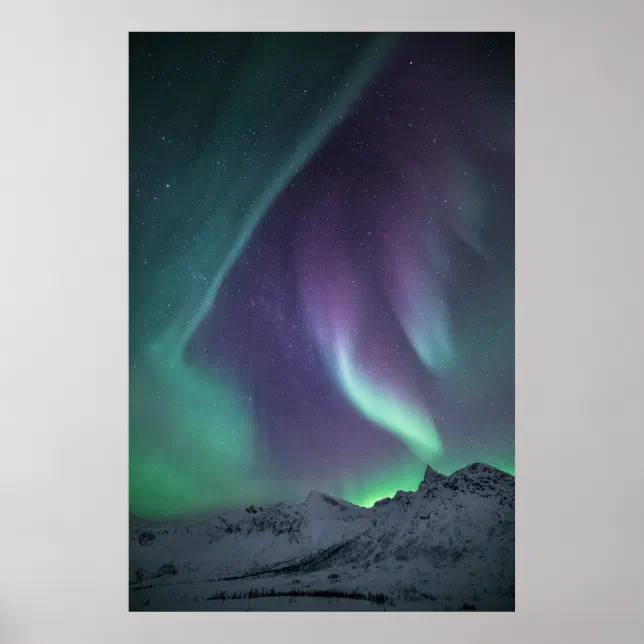 Northern Light Mountains Poster | Zazzle