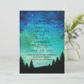 Northern lights at night Wedding Invitation | Zazzle