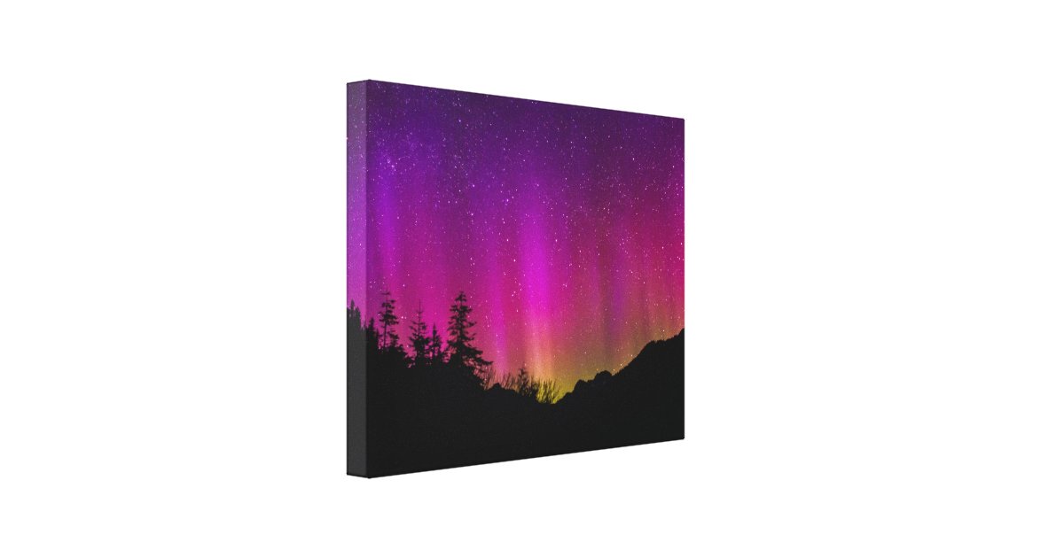 Northern Lights Aurora Borealis Starry Night Sky Canvas Print | Zazzle