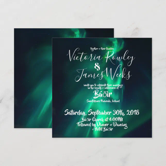 Northern Lights / Aurora Borealis Wedding Invitation | Zazzle