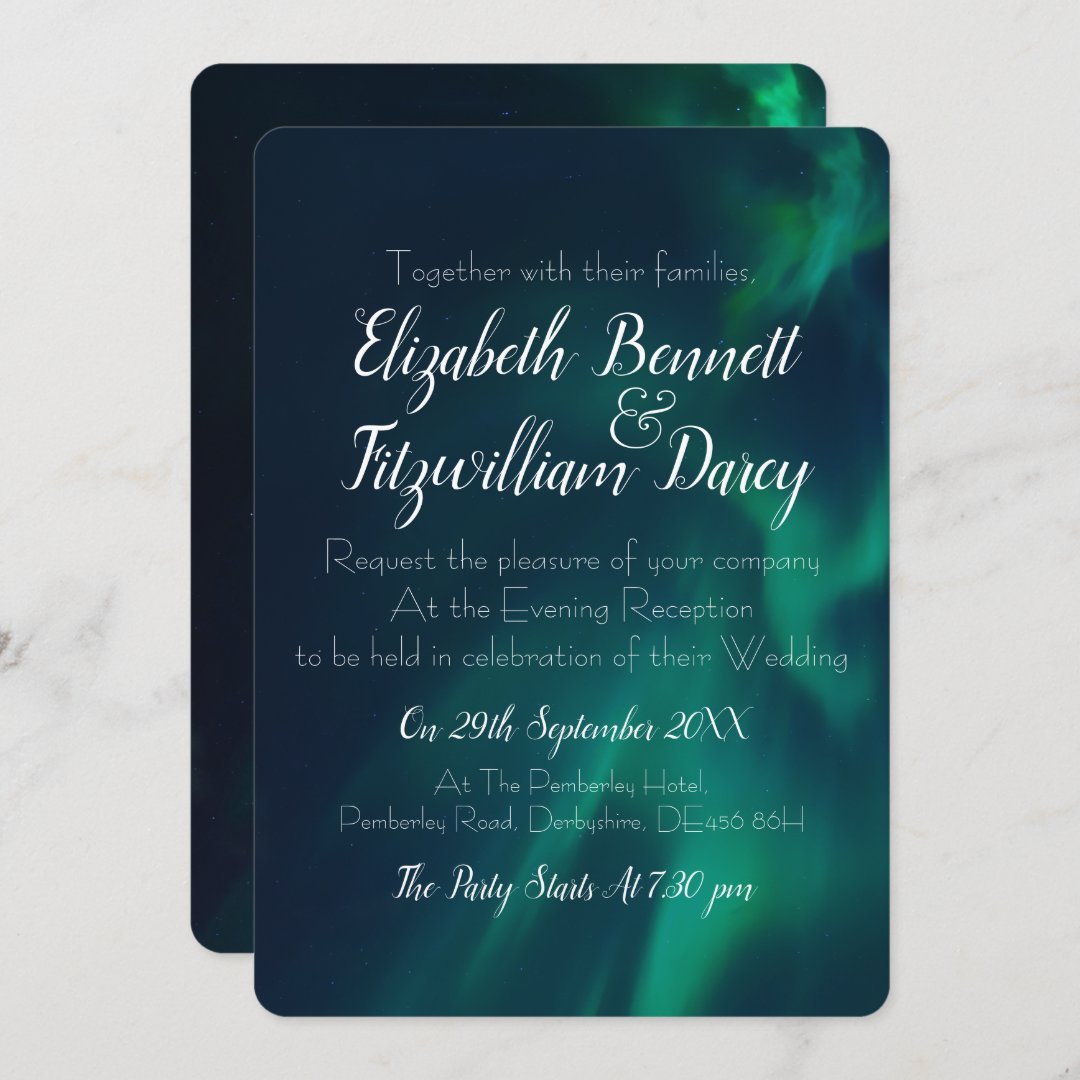 Northern Lights Evening Invitation | Zazzle