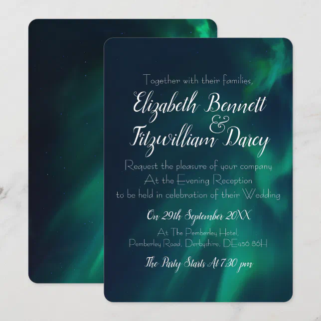 Northern Lights Evening Invitation | Zazzle