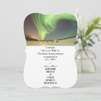 Northern Lights Menu Wedding Party Guests Bridal Invitation | Zazzle