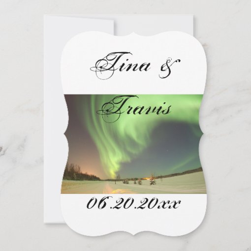 Northern Lights Menu Wedding Party Guests Bridal Invitation | Zazzle