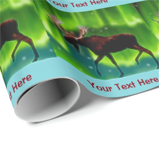 Northern Lights Moose Wrapping Paper | Zazzle