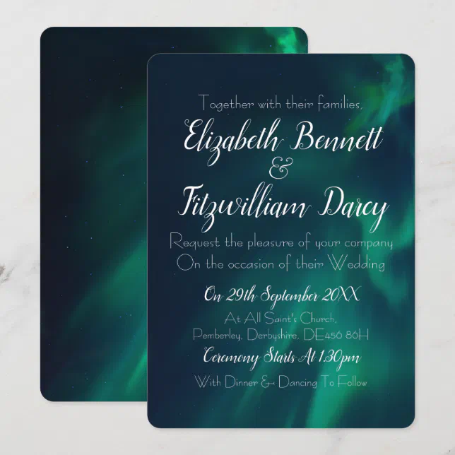 Northern Lights Wedding Invitation | Zazzle