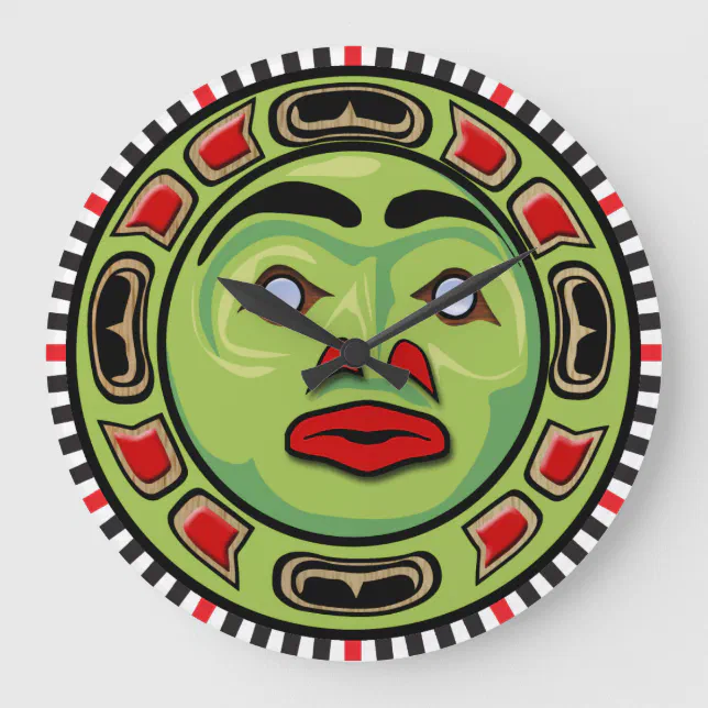 Northwest Coast Native American Mask Clock Design | Zazzle