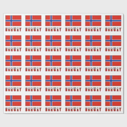 Norway and Norwegian Flag Wrapping Paper | Zazzle