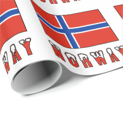 Norway and Norwegian Flag Wrapping Paper | Zazzle