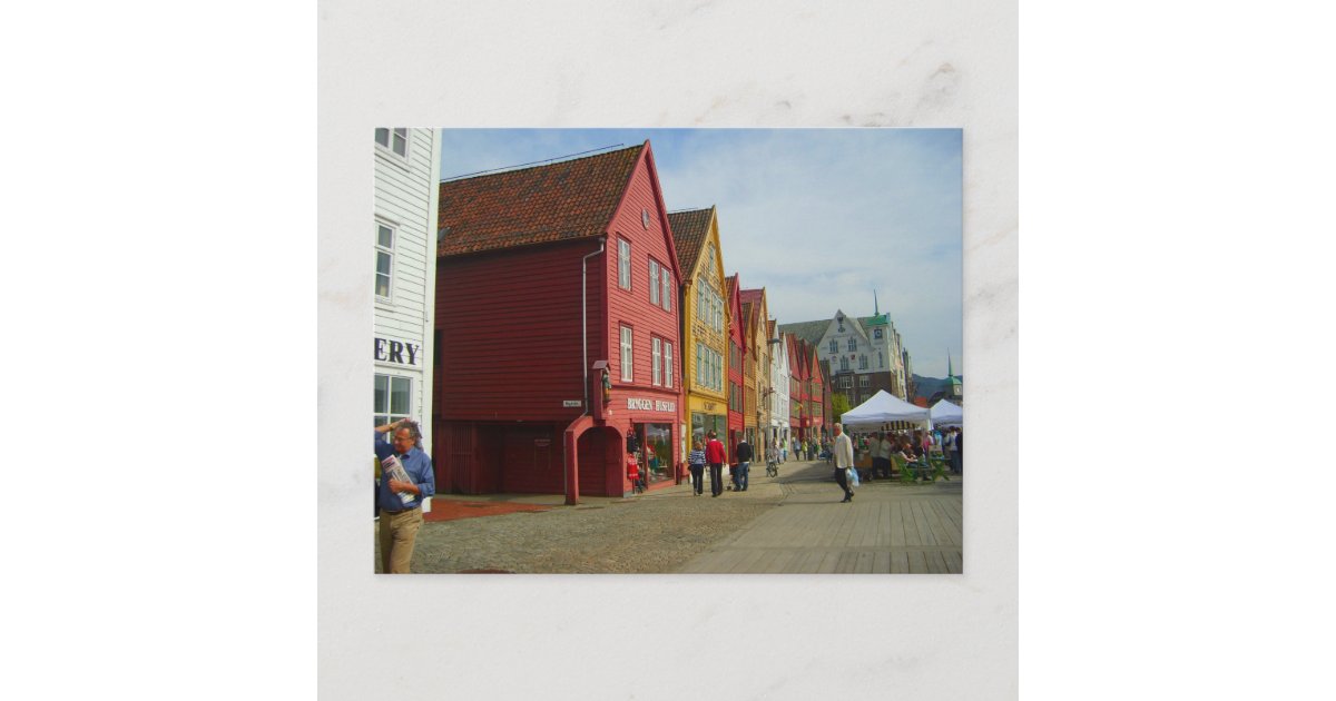 Norway, Bergen, painted houses Postcard | Zazzle
