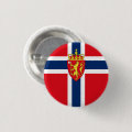 Norway coat of arms on Norway's flag, Norwegian Button | Zazzle