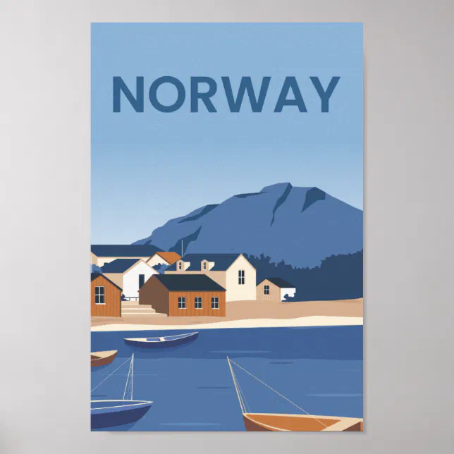 Norway Famous Travel Place Illustration Poster | Zazzle