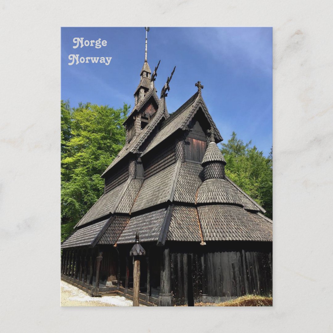Norway, Fantoft Stave Church, Fana, Bergen Postcard | Zazzle