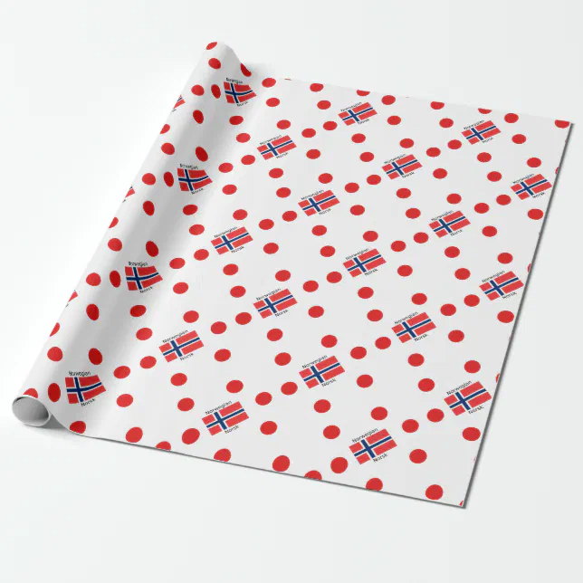 Norway Flag And Norwegian Language Design Wrapping Paper | Zazzle