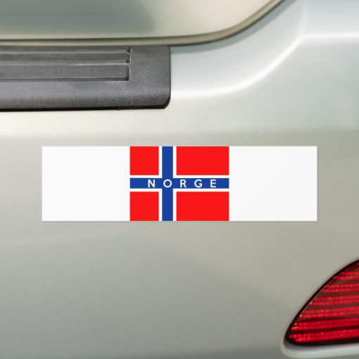 norway flag country norge text name bumper sticker | Zazzle