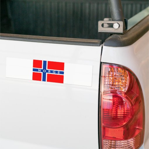 norway flag country norge text name bumper sticker | Zazzle