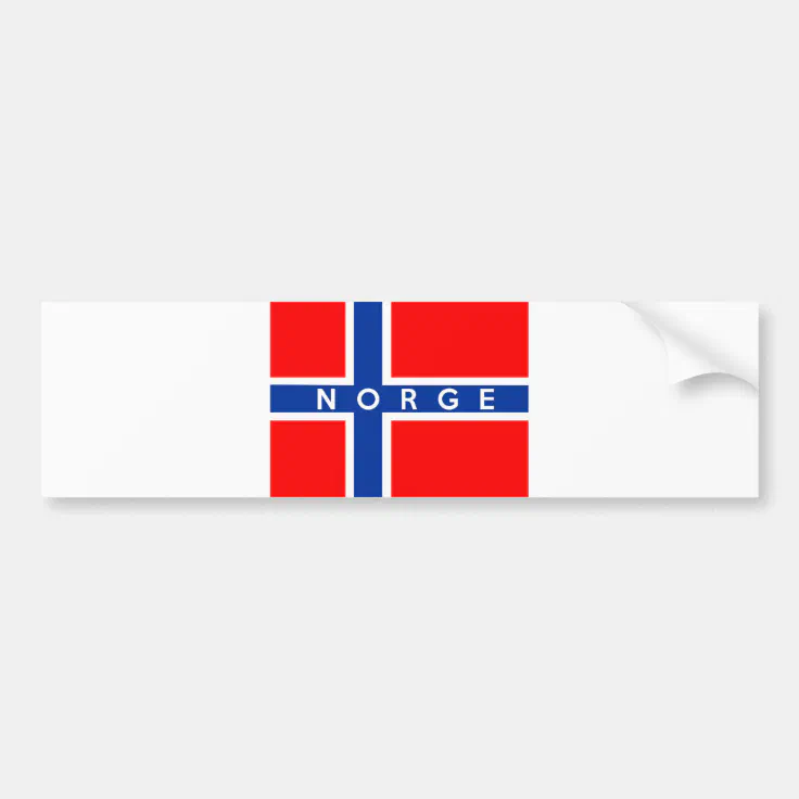 norway flag country norge text name bumper sticker | Zazzle