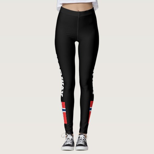Norway flag custom leggings for sport fitness gym | Zazzle