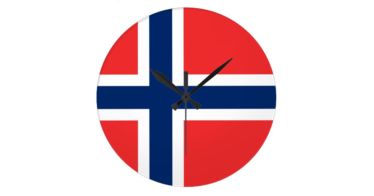 Norway Flag Large Clock | Zazzle.com