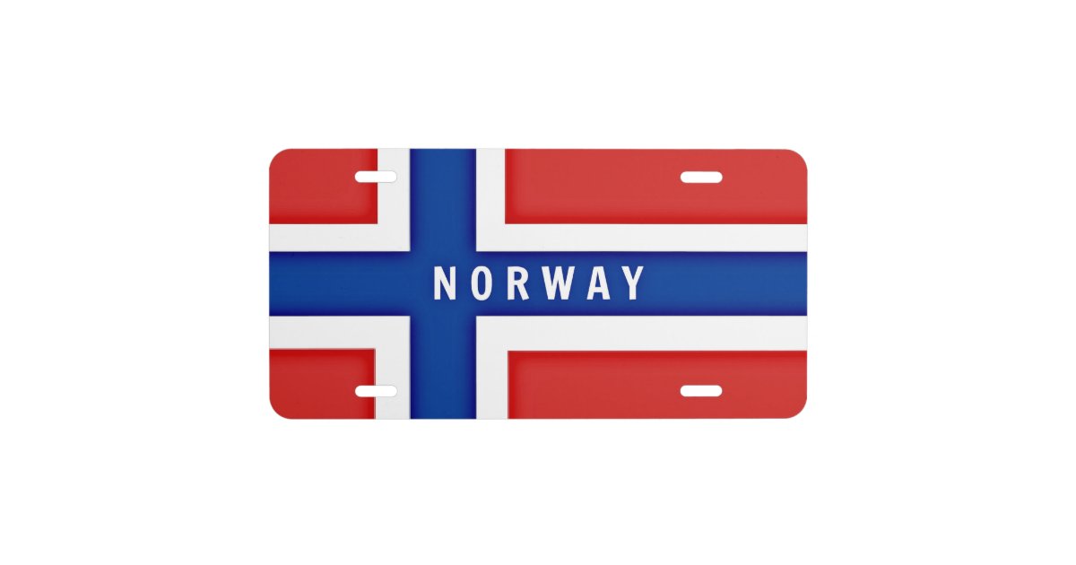 Norway Flag License Plate | Zazzle