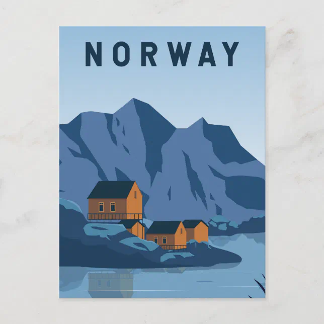 Norway Lofoten Travel Vintage Art Postcard | Zazzle