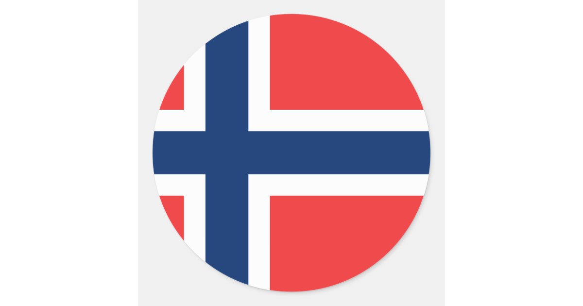 Norway (Norwegian) Flag Classic Round Sticker | Zazzle