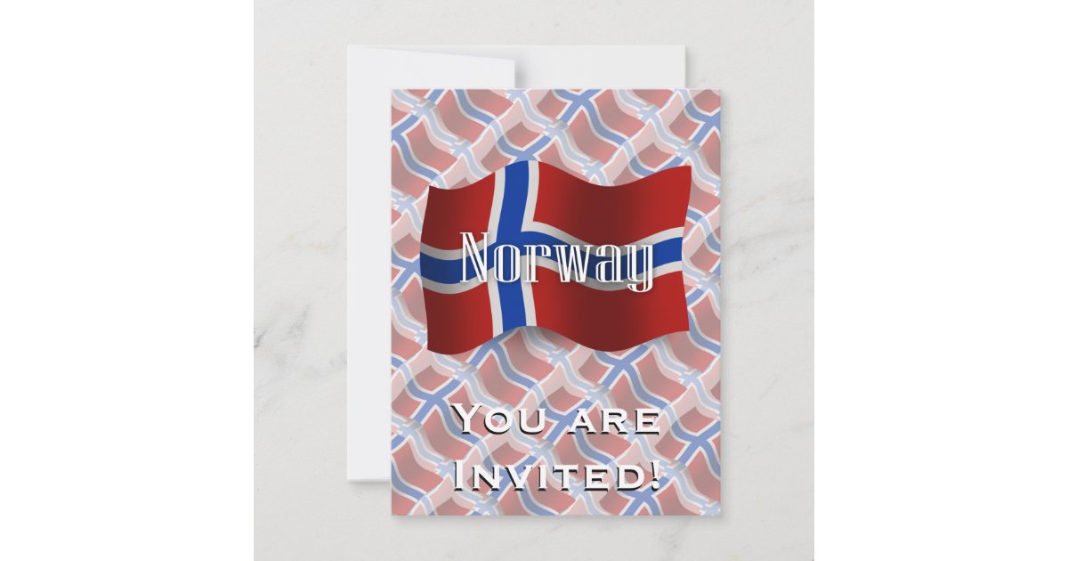 Norway Waving Flag Invitation | Zazzle