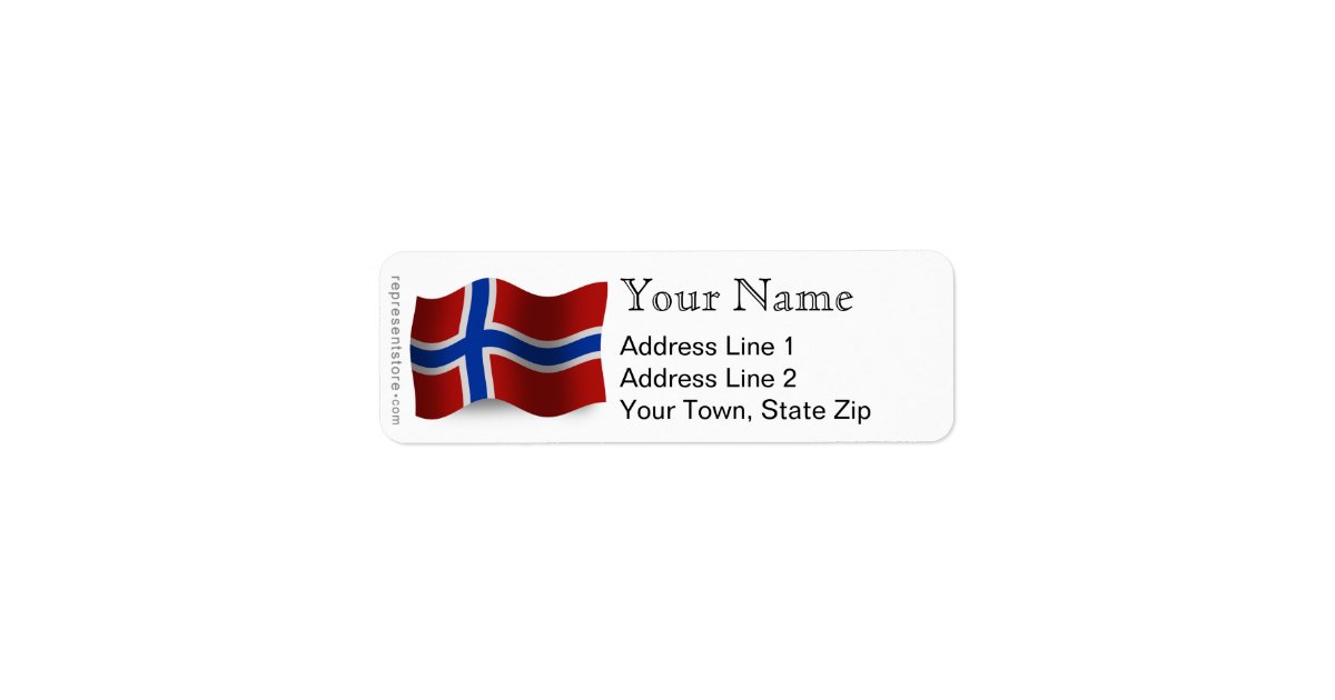 Norway Waving Flag Label | Zazzle