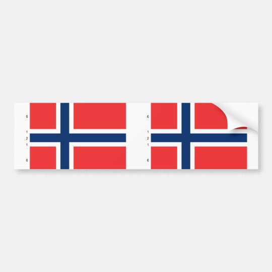 Norway With Proportions, Norway flag Bumper Sticker | Zazzle.com