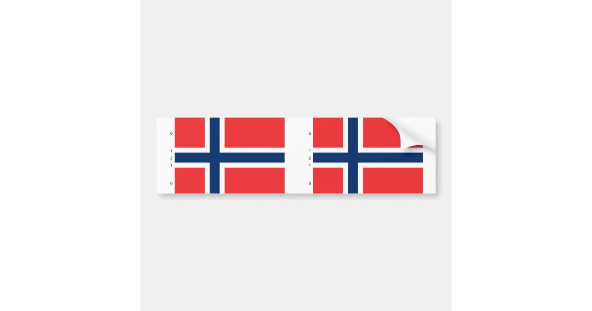 Norway With Proportions, Norway flag Bumper Sticker | Zazzle