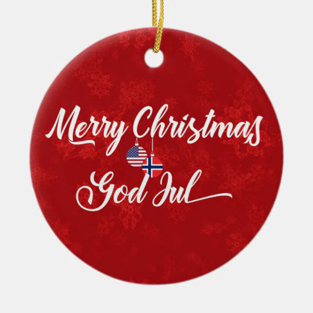 Norwegian American Bilingual Holiday Decoration | Zazzle