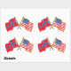 Norwegian American Flags Rectangular Sticker | Zazzle