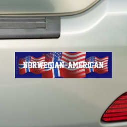 Norwegian-American Waving Flag Bumper Sticker | Zazzle