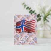 Norwegian-American Waving Flag Invitation | Zazzle
