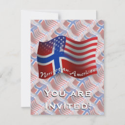 Norwegian-American Waving Flag Invitation | Zazzle