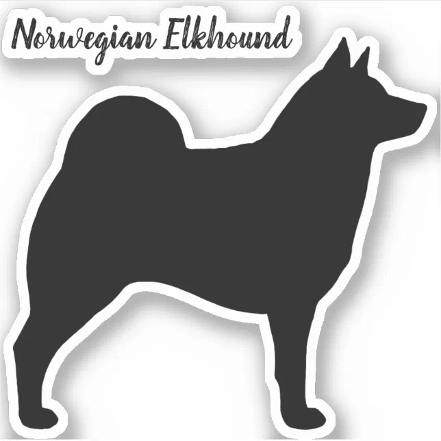 Norwegian Elkhound Dog Silhouette Vinyl Sticker | Zazzle