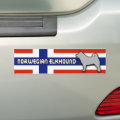 Norwegian Elkhound with Flag Bumper Sticker | Zazzle