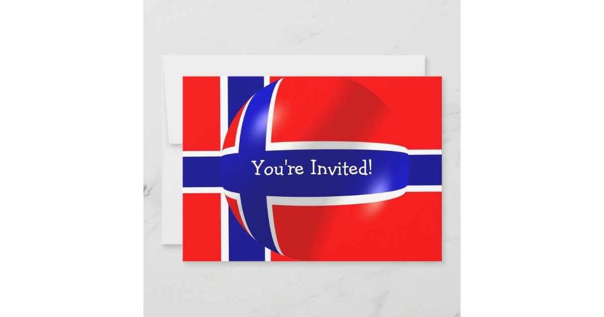 Norwegian Flag Any Occasion Invitation | Zazzle