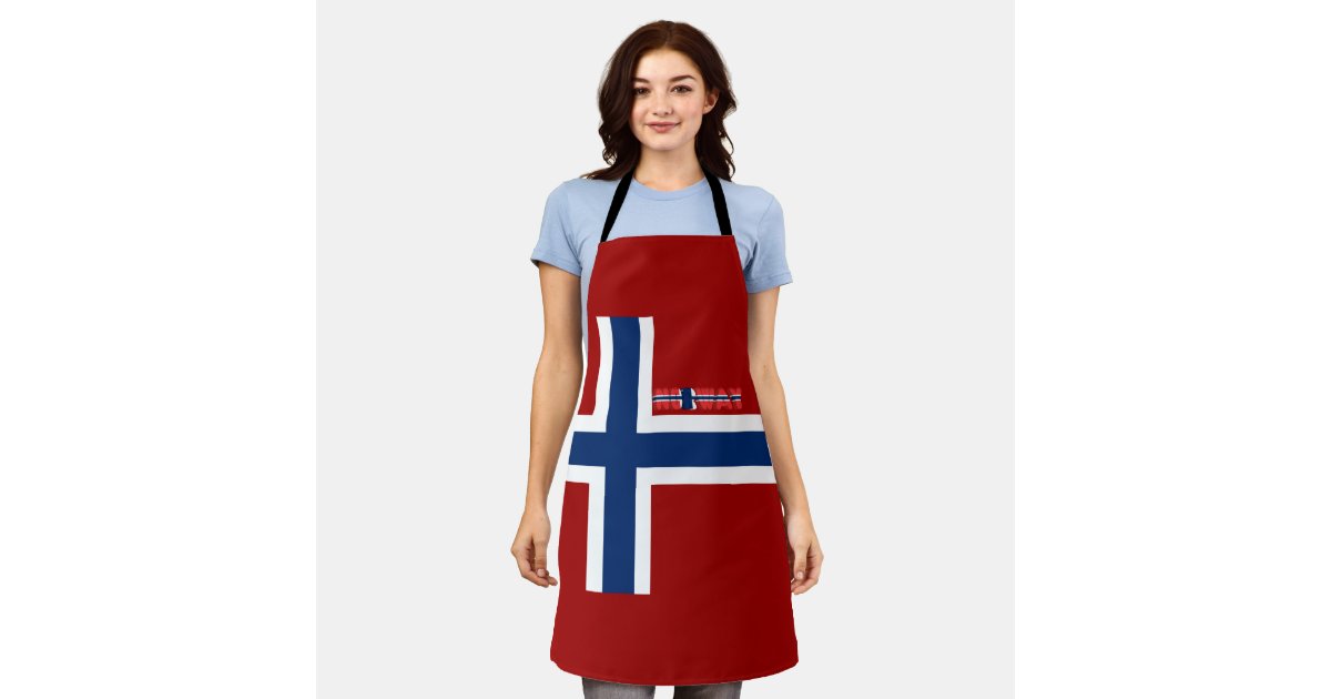 Norwegian flag apron | Zazzle