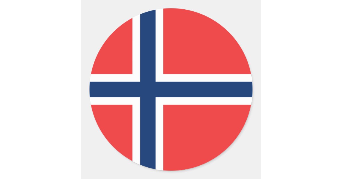 Norwegian Flag, Flag of Norway Classic Round Sticker | Zazzle