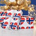 Norwegian Flag Heart of Norway Scandinavian Wrapping Paper | Zazzle